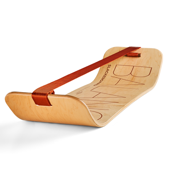 SlackBoard Balance Trainer w/ Gibbon Slackline | Wood Balance Board ...